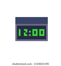 Digital Clock Pixel Art Icon Isolated Stock Vector (Royalty Free ...