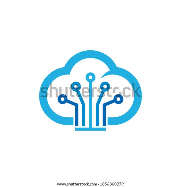 Digital Cloud Logo Icon Design Stock Vector (Royalty Free) 1056860279