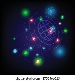 Digital Communications Lines Around World Stock Vector (Royalty Free ...
