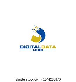 Digital Data Logo Design Inspiration Initial Stock Vector (Royalty Free ...