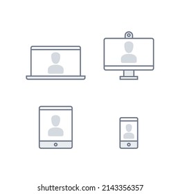 Digital Devices Icon Set Isolated On Stock Vector (Royalty Free ...