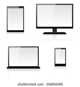 Digital Devices Illustration Design On White Stock Vector (Royalty Free ...