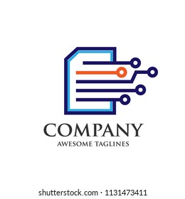 Digital Document Concept Logo Illustration Stock Vector (Royalty Free ...