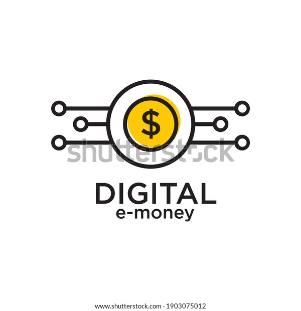 Digital E Money Coin Logo Design Stock Vector (Royalty Free) 1903075012