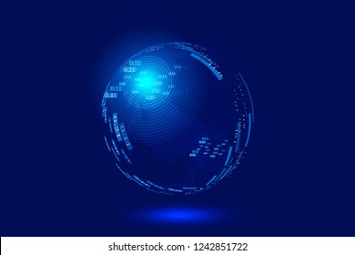 Digital Digital Earth Build Network Technology Stock Vector (Royalty ...