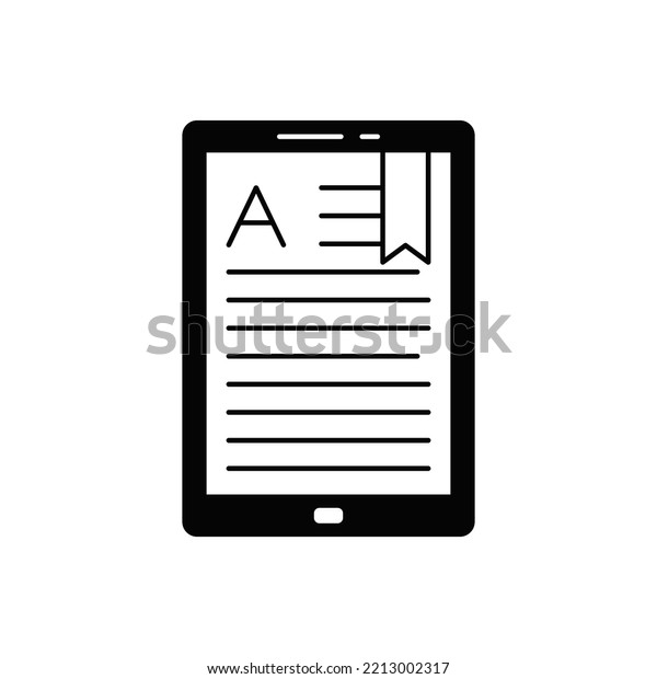 Digital Ebook Reader Icon Black Flat Stock Vector (Royalty Free ...
