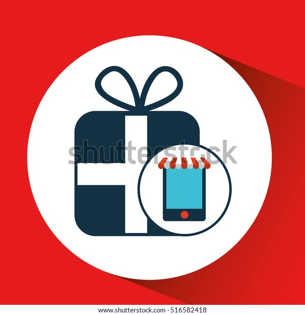 Digital Ecommerce Buy Gift Present Icon Stock Vector (Royalty Free ...