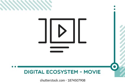Digital Ecosystem Vector Icon Movie Stock Vector (Royalty Free ...