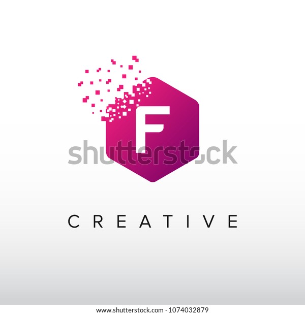 Digital F Letter Letter F Design Stock Vector (Royalty Free) 1074032879