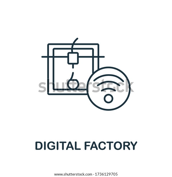 Digital Factory Icon 3d Printing Collection Stock Vector (Royalty Free ...
