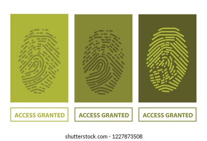 Digital Fingerprint Access Granted Stock Vector (Royalty Free ...