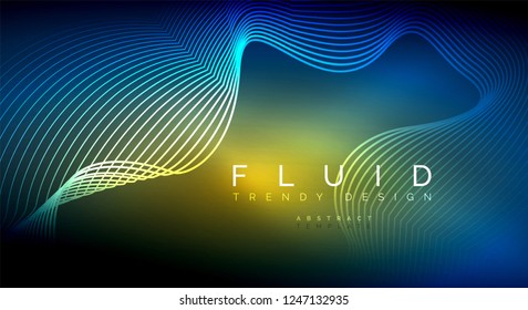 Digital Flowing Wave Particles Abstract Background Stock Vector ...
