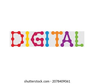 Colores de logotipo de letra digital: vector de stock (libre de ...
