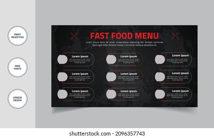 Digital Food Menu Design Template Vector Stock Vector (Royalty Free ...