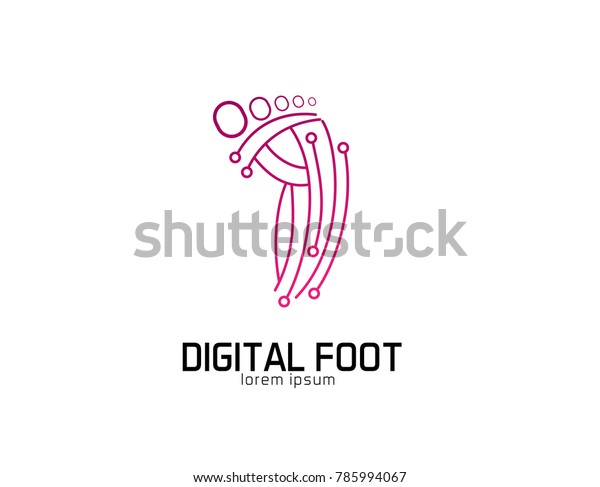 Digital Foot Logo Stock Vector (Royalty Free) 785994067 | Shutterstock