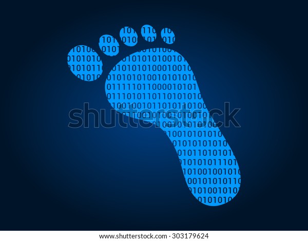 Digital Footprint Foot Print Flat Icon Stock Vector (Royalty Free ...