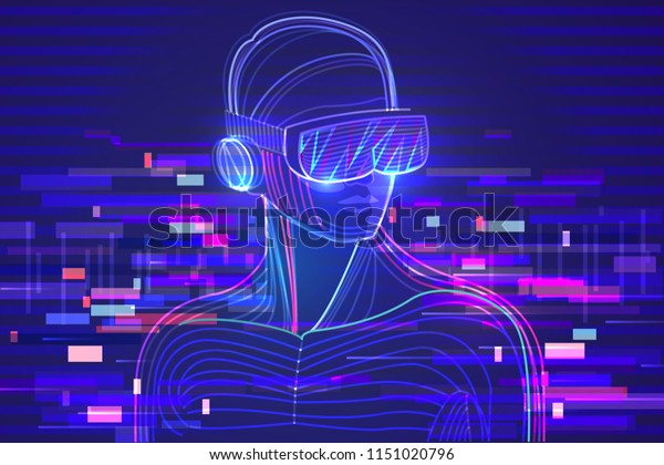 Digital Glitch Effect Abstract Virtual Reality Stock Vector (Royalty ...