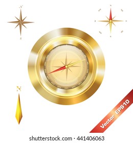 Digital Golden Compass Art Stock Vector (Royalty Free) 441406063 ...