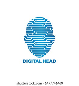 Digital Head Logo Template Design Vector Stock Vector (Royalty Free ...