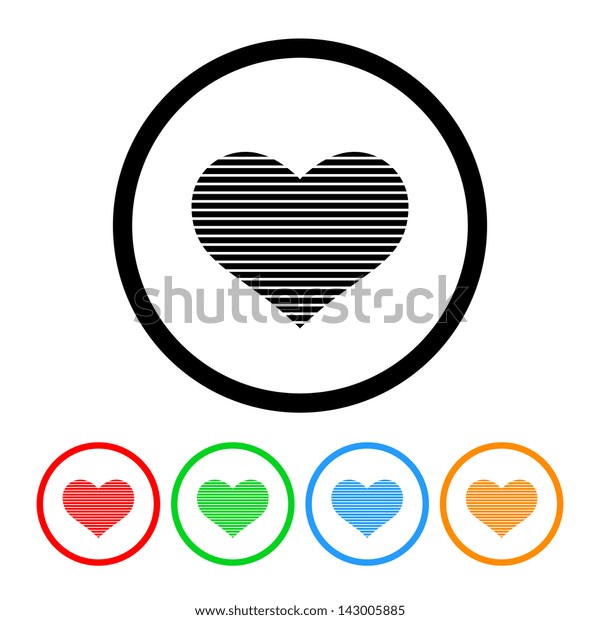 Digital Heart Icon Vector Four Color Stock Vector (Royalty Free) 143005885