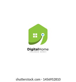 Digital Home Logo Design Template Stock Vector (Royalty Free ...