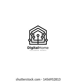 Digital Home Logo Design Template Stock Vector (Royalty Free ...