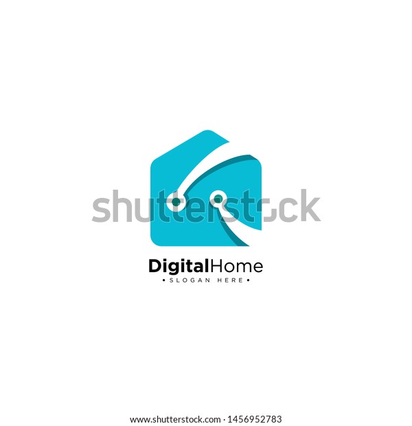 Digital Home Logo Design Template Stock Vector (Royalty Free ...