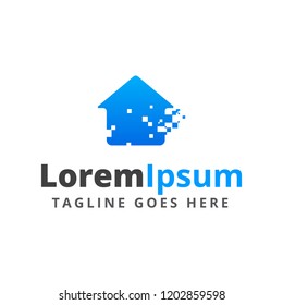 Digital Home Pixel Logo Design Stock Vector (Royalty Free) 1202859598 ...