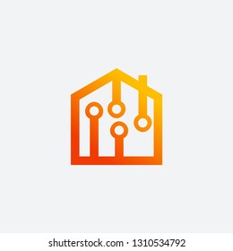 Digital House Chip Logo Design Stock Vector (Royalty Free) 1310534792 ...