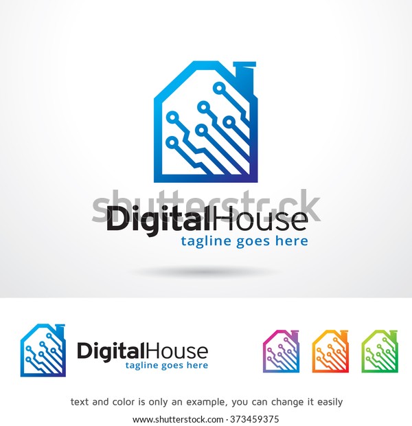 Digital House Logo Design Template Stock Vector (Royalty Free ...