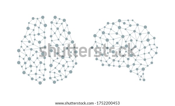 Digital Human Brain Nodes Connections Futuristic Stock Vector (Royalty ...