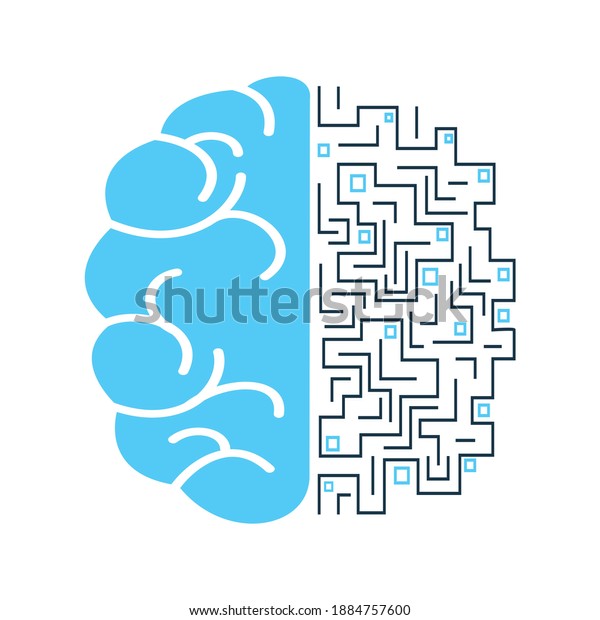 Digital Human Brain Vector Logo Concept Stock Vector (Royalty Free ...