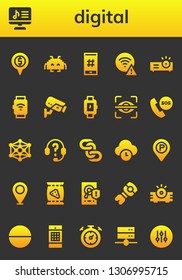 Digital Icon Set 26 Filled Digital Stock Vector (Royalty Free ...
