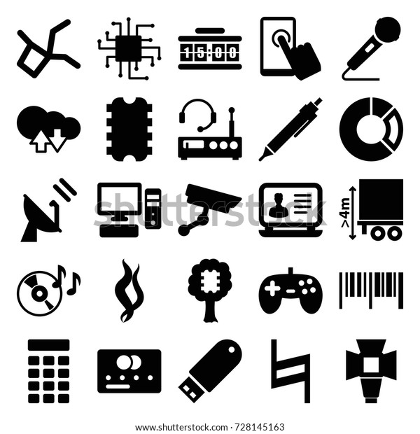 Digital Icons Set Set 25 Digital Stock Vector (Royalty Free) 728145163