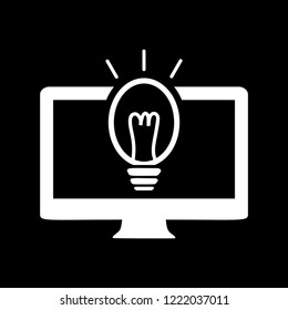 Digital Ideas Icon White Stock Vector (Royalty Free) 1222037011 ...