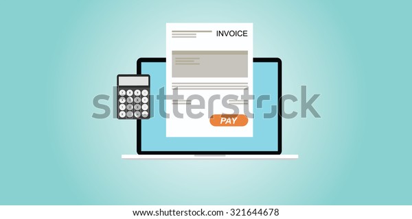 Digital Invoice Laptop Notebook Calculator Stock Vector (Royalty Free ...