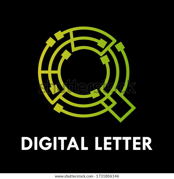 Digital Letter Logo Design Template Illustration Stock Vector (Royalty ...