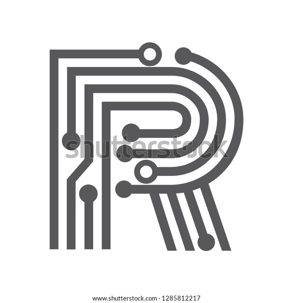 Digital Letter R Stock Vector (Royalty Free) 1285812217 | Shutterstock