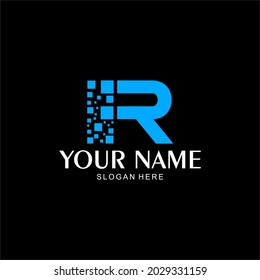 Digital Letter R Logo Vector Image Stock Vector (Royalty Free ...