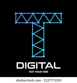 Digital Letter T Vector Logo Template Stock Vector (Royalty Free ...