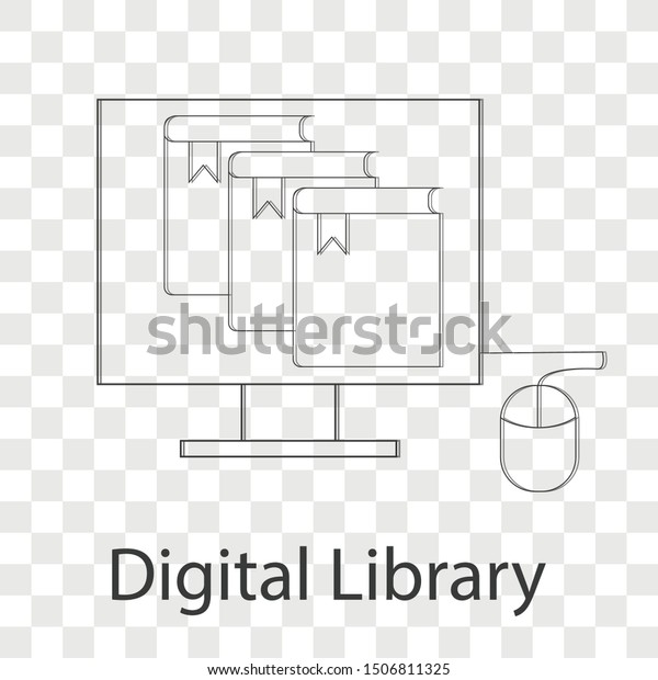 Digital Library Icon Concept On Transparency Stock Vector (Royalty Free ...