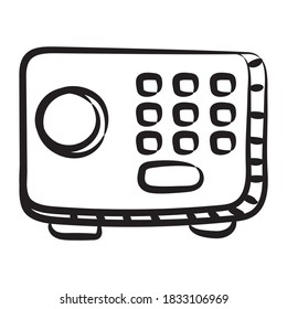 Digital Locker Bank Vault Trendy Doodle Stock Vector (Royalty Free ...