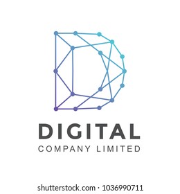 Digital Letter B Vector Logo Template Stock Vector (Royalty Free ...