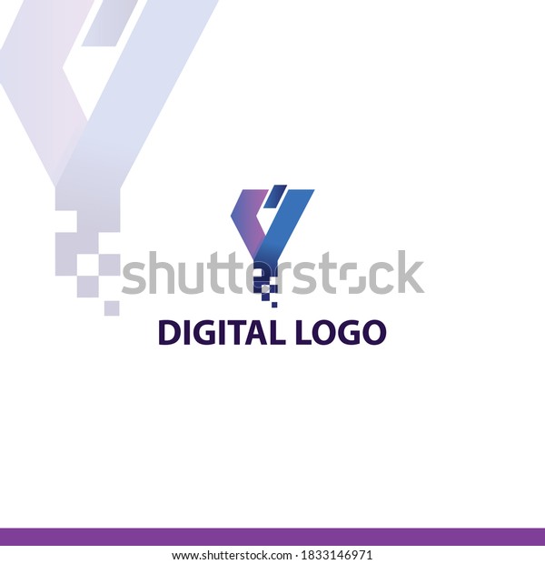 Digital Logo Icon Letter Y Logo Stock Vector (Royalty Free) 1833146971 ...