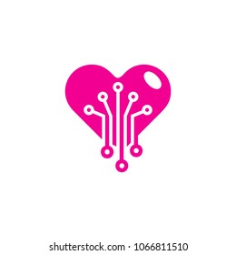 Digital Love Logo Icon Design Stock Vector (Royalty Free) 1066811510 ...