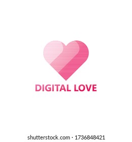 Digital Love Logo Template Design Stock Vector (Royalty Free ...