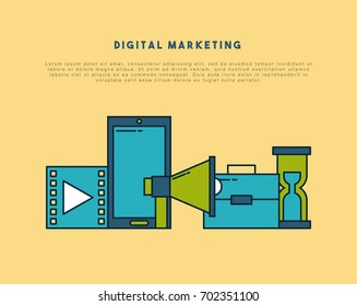Digital Marketing Cartoon Stock Vector (Royalty Free) 702351100 ...