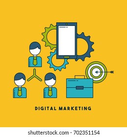 Digital Marketing Cartoon Stock Vector (Royalty Free) 702351154 ...