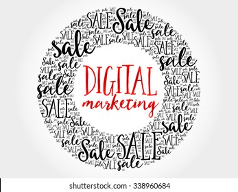 Digital Marketing Circle Word Cloud Business Stock Vector (Royalty Free ...