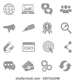 Digital Marketing Icons Black Flat Design Stock Vector (Royalty Free ...